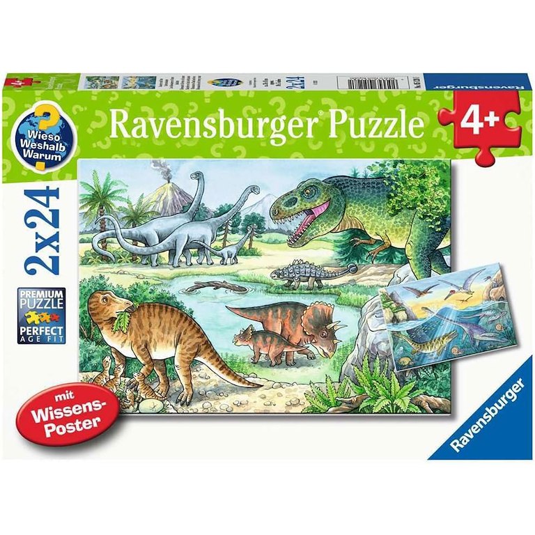 Ravensburger puzzle (slagalice) - 2x24pcs Dinosaurusi na svom staništu RA05128