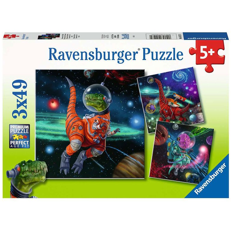Ravensburger puzzle (slagalice) - 3x49pcs Dinosaurusi u svemiru RA05127