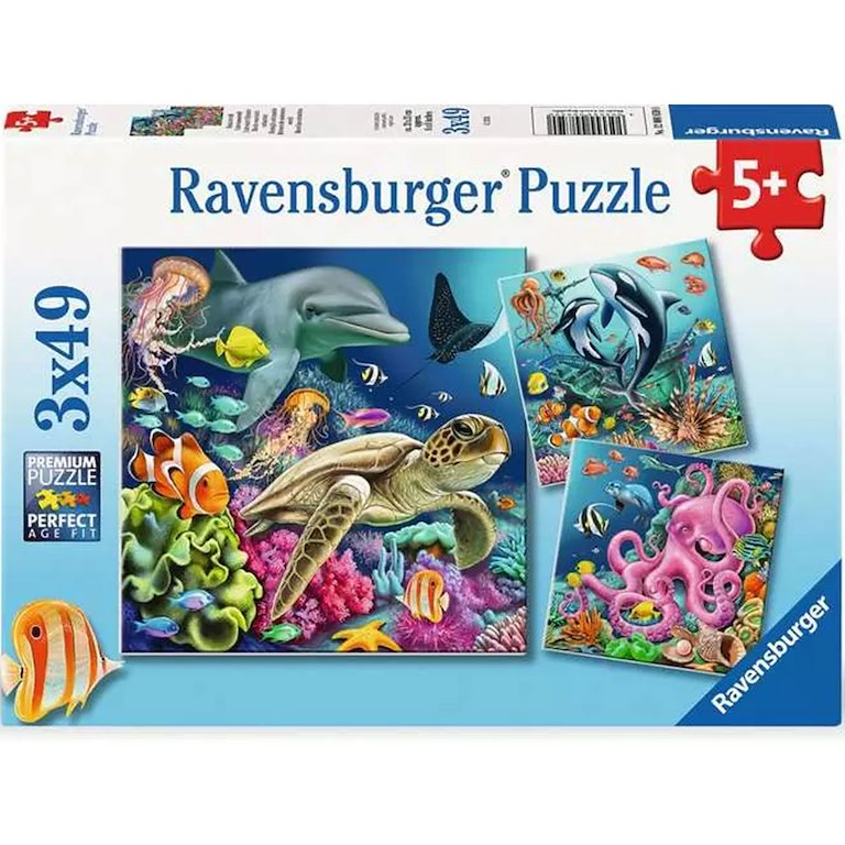 Ravensburger puzzle (slagalice) - 3x49pcs Život pod vodom RA12000859