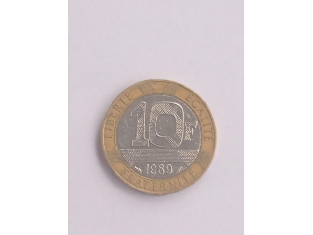 10 Franaka - Francs - 1989.g - Francuska - Bimetal -