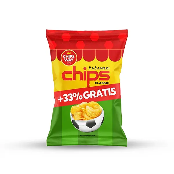 CHIPS WAY Čačanski čips Classic, 150g+33g gratis