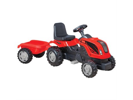 Playtime 956 Traktor na pedale sa prikolicom crveni
