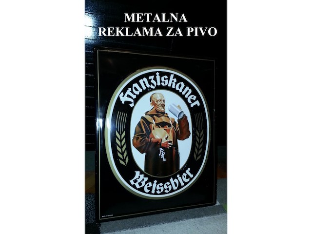 Metalna reklama za pivo - Franziskaner Weissbier RELJEF