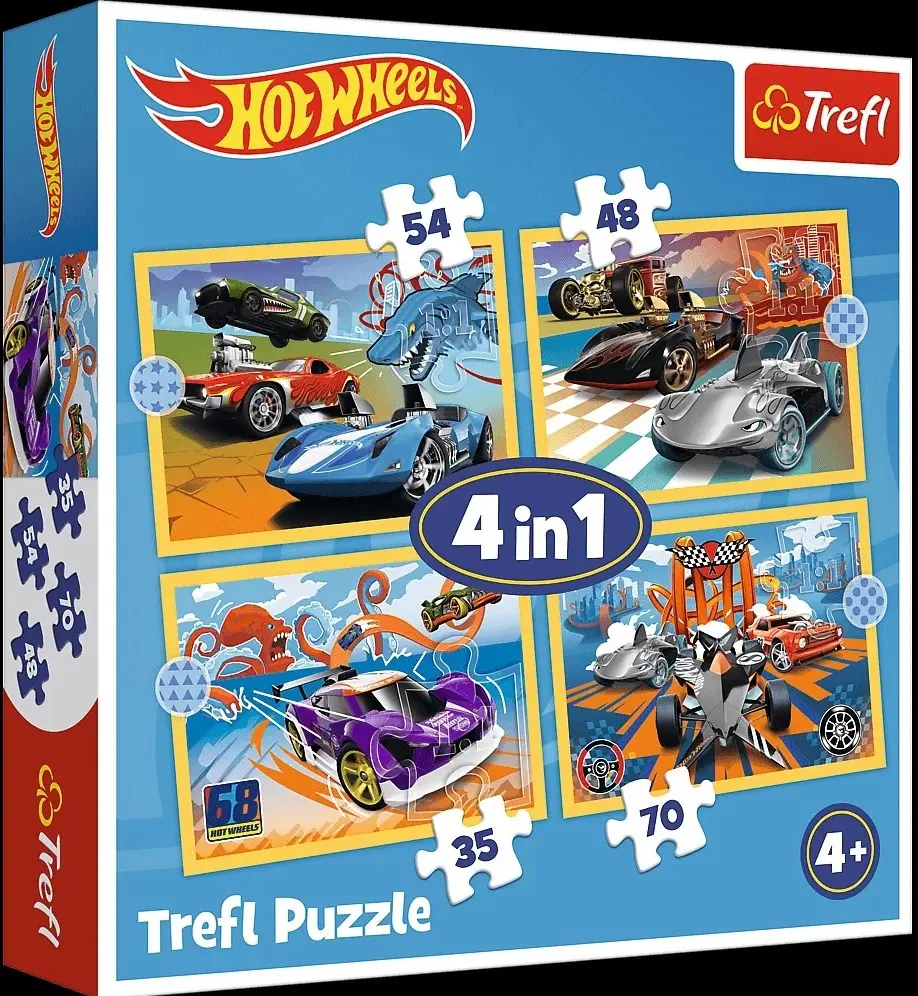 Trefl Slagalica Hot Wheels, 4u1