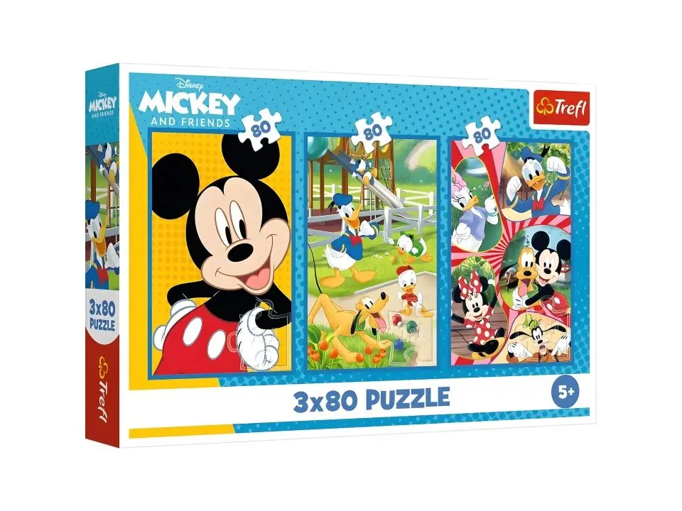 Trefl Set slagalica Mickey and friends, 3 komada, 240 delova