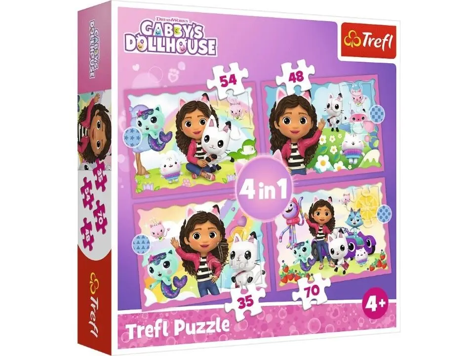 Trefl Set slagalica Gabby's Dollhouse, 4 komada, 207 delova