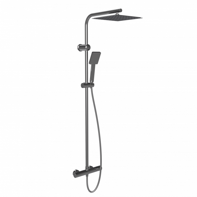 Baterija i usponski tuš COPEN NOOK hrom četvrtasti set