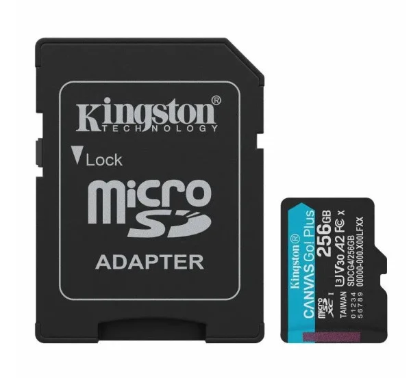 Micro SD Kingston 256B Canvas Go Plus SDCG4/256GB +adapter