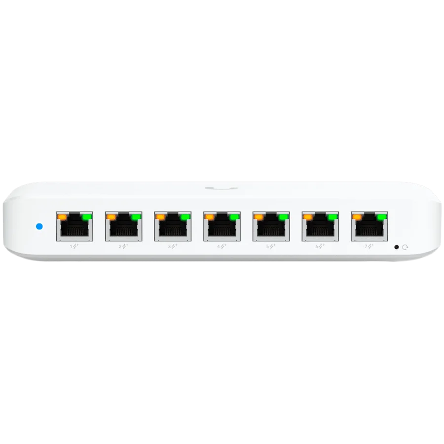 Ubiquiti USW-Ultra-60W Layer 2, 8-port GbE PoE switch: 7x GbE PoE+ output ports, GbE port with optional PoE++ input