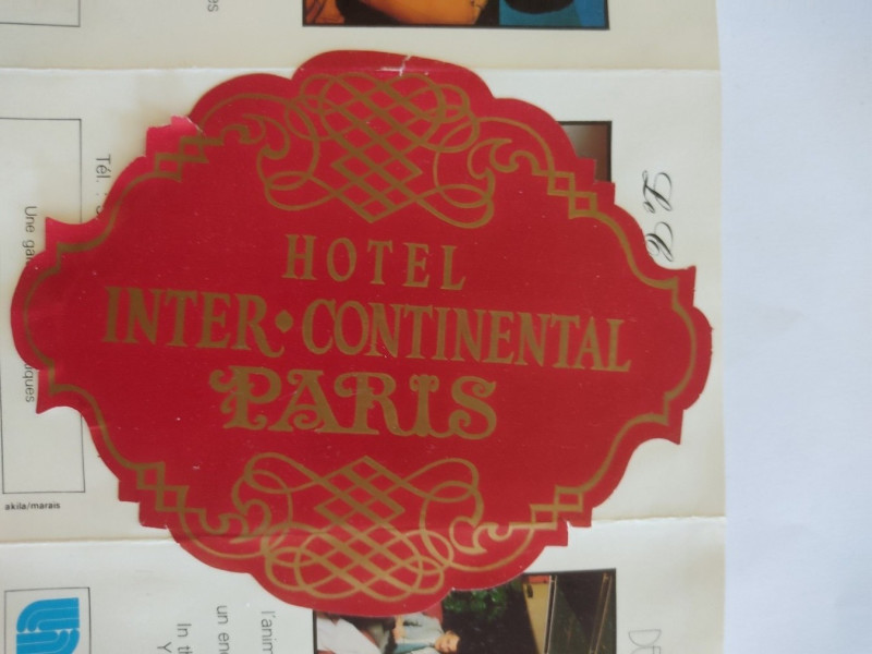 HOTEL INTER CONTINENTAL PARIS HOTELSKA NALEPNICA OPIS