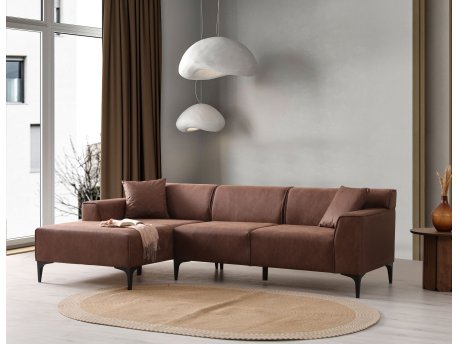 Atelier del Sofa Ugaona sofa New Petra L Corner Cognac