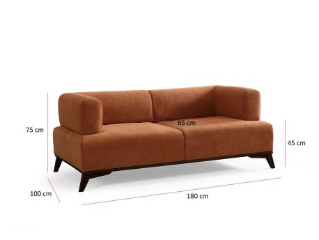 Atelier del Sofa 2-Seat Sofa Hera Orange Black