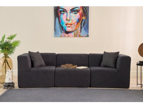Atelier del Sofa Sofa sa 3 sedišta Raks Anthracite