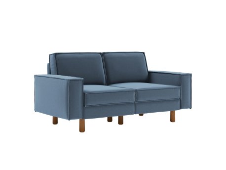 Atelier del Sofa 2-Seat Sofa Sparrow 2 Ocean Blue Walnut