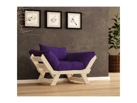 HANAH HOME Garden 1-Seat Sofa Prirodno Ljubičasta CPT8147 140