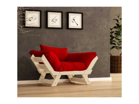 HANAH HOME Garden 1‑Seat Sofa Prirodno Crvena CPT8145 140
