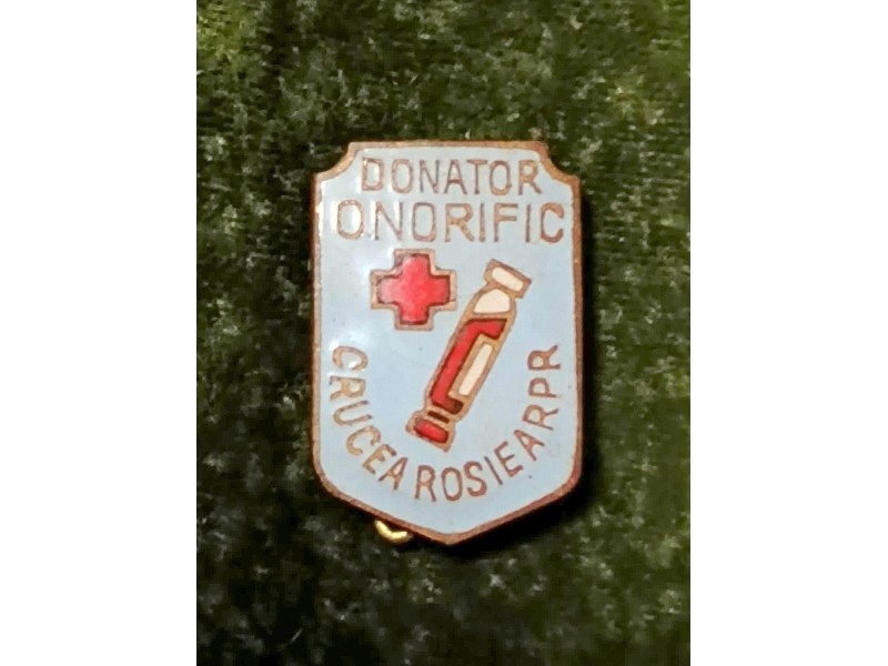 CRVENI KRST DONATOR KRVI-emajl kopča.