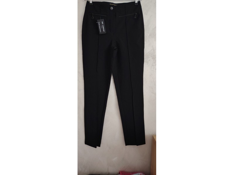 Crne elegantne pantalone na crtu vel 36 NOVO