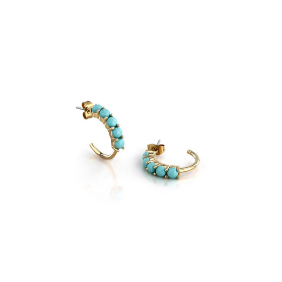 Chiara Ferragni J19AYT02 minđuše alke Turquoise Small 18k Gold Plated Stainless Steel