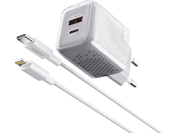 Kućni punjač Moxom MX-HC206 18W FAST PD 20W Type C na lightning sivi