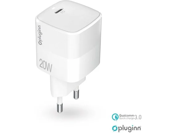 Kućni punjač Pluginn PI-D61S, PD3.0, PPS, 20W sa PD iPhone lightning kablom beli CE