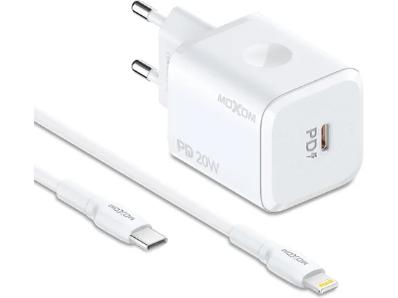 Kućni punjač Moxom MX-HC164 PD 20W Type-C na Lightning beli