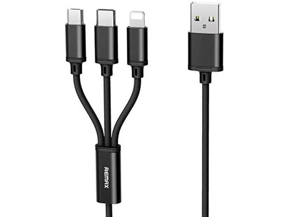 Kabel REMAX Gition RC-131 3u1 za iPhone Lightning/ Micro USB/ Type-C crni 1m