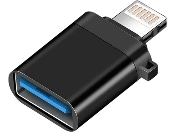 Adapter OTG lightning na USB3.0 sa data transfer funkcijom crni