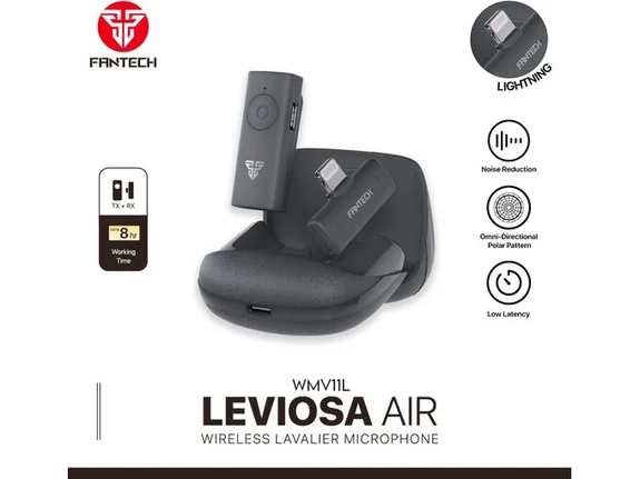 Mikrofon Wireless Fantech Lavalier Leviosa Air WMV11L (Single Mic) Lightning