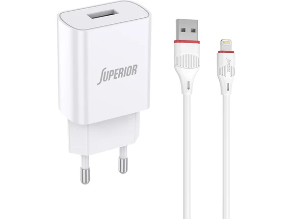 Kućni punjač Superior CO-DC21 2.1A Lightning beli