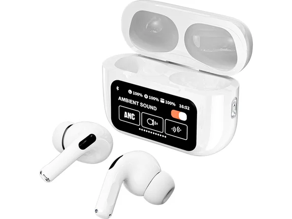 Slušalice bluetooth DS86 ANC/ENC TWS sa LED ekranom bele