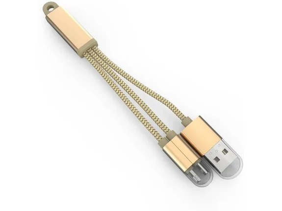Data kabl LDNIO LC89 sa priveskom za iPhone lightning/micro USB zlatni