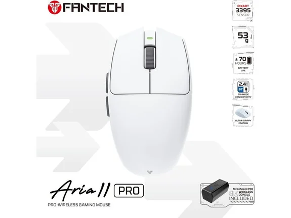 Miš Wireless Gaming Fantech XD7V2P Aria II PRO beli