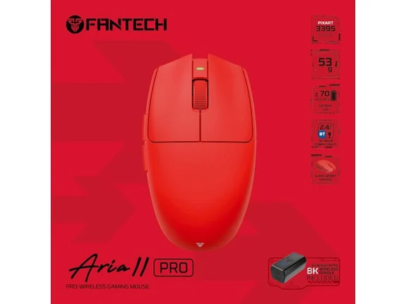 Miš Wireless Gaming Fantech XD7V2P Aria II PRO crveni