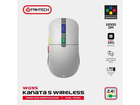 Miš Wireless Gaming Fantech WG9S Kanata S sivi