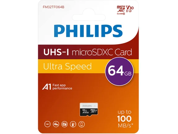 Memorijska kartica PHILIPS Micro SD 64GB V30 ULTRA SPEED (FM32TF064B/93)