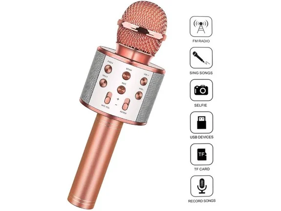 Bluetooth mikrofon roze