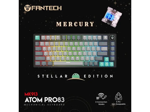 Tastatura mehanička Gaming Fantech MK913 RGB Atom PRO83 Wireless Mercury (blue switch)