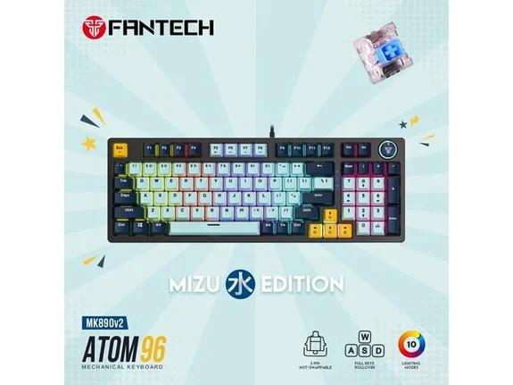 Fantech Tastatura mehanička Gaming MK890 RGB Atom MK96 SkyBlue (Blue switch)