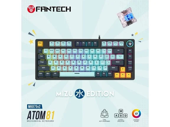 Fantech Gaming mehanička tastatura RGB Atom 81 SkyBlue (Blue switch) MK875
