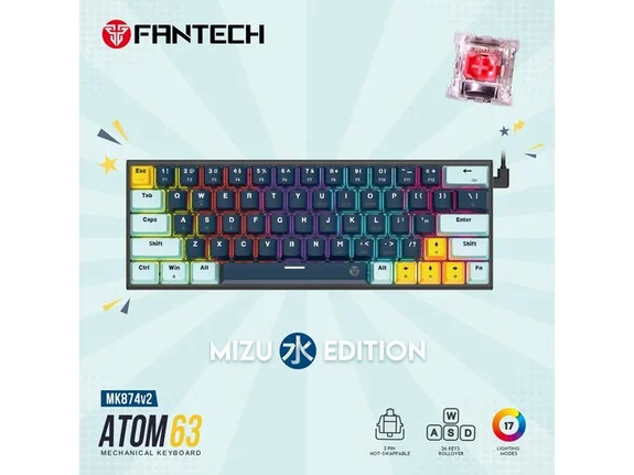 Tastatura mehanička Gaming Fantech MK874 RGB Atom 63 Navy (Red switch)
