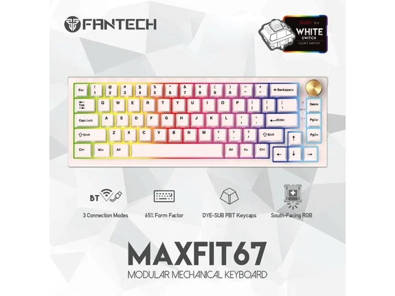 Tastatura mehanička Gaming Fantech MK858 RGB Maxfit67 Space Edition (white switch)