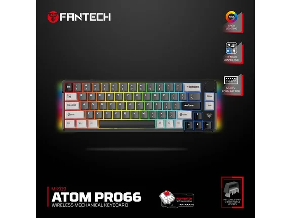 Tastatura mehanička Gaming Fantech MK919 Atom PRO66 crna (Red switch)