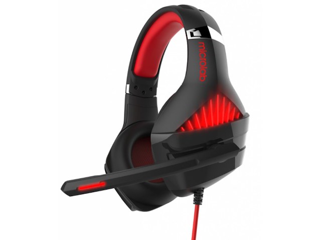 Microlab G6 Gejmerske slusalice sa mikrofonom, 50mm/20Ohm, color LED, 3.5mm + USB blue/black