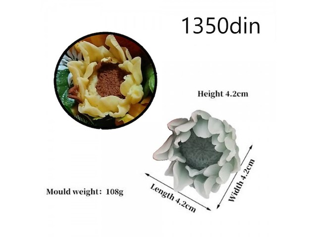 3D cvet silikonski kalup za sapun ZATVORENI SUNCOKRET