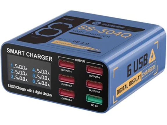 Pametni USB punjač sa 6 porta SUNSHINE SS-304Q