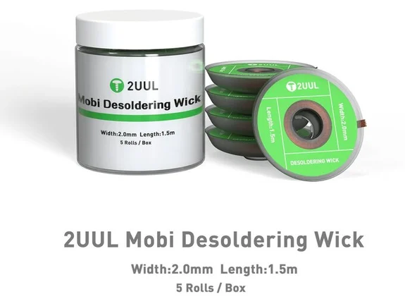 Pletenica za skidanje kalaja 2UUL Mobi Desoldering Wick CY2015 (5 Rolls/Box)