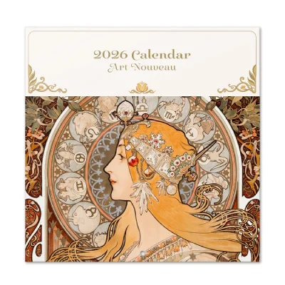 Zidni kalendar 2026 - Art Nouveau, 30x30 cm