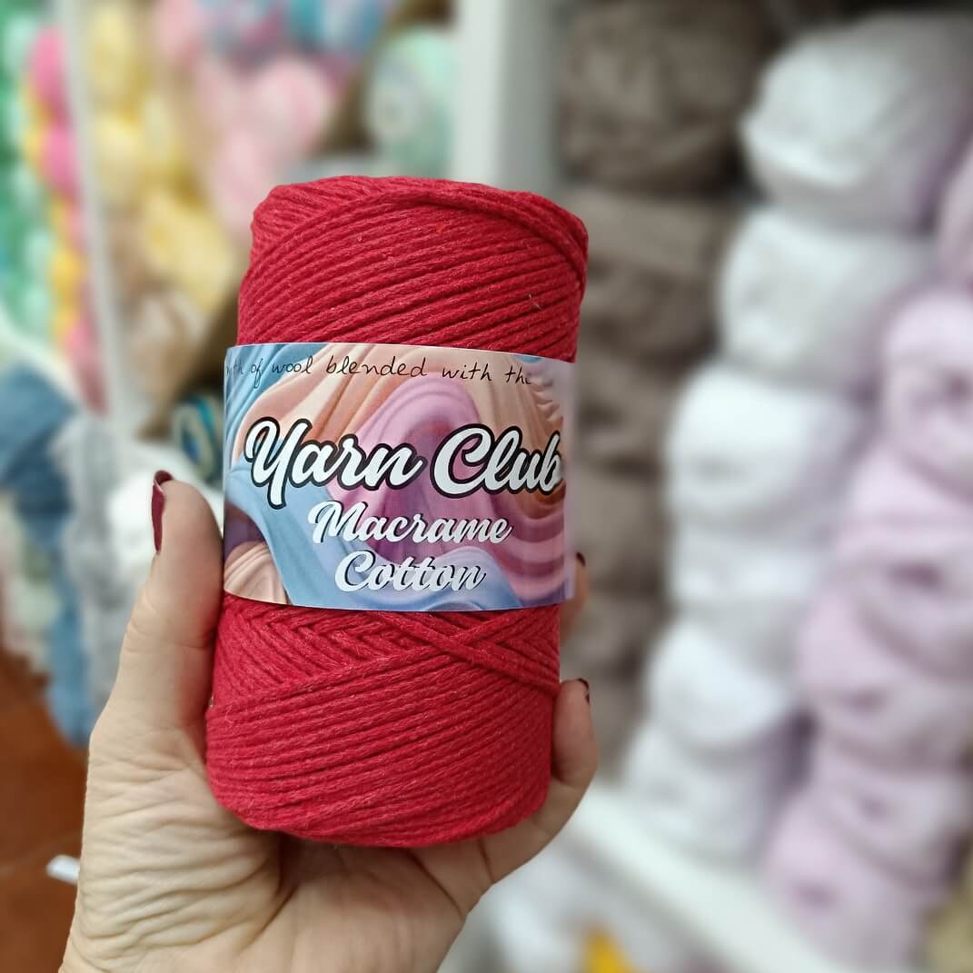 MAKRAME konac Yarn club crveni