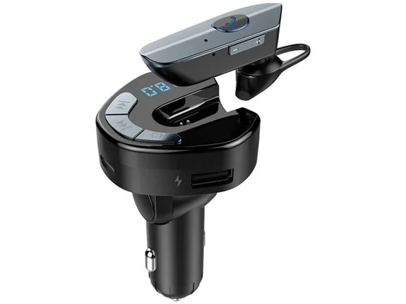 FM transmiter V8 USB TF Bluetooth 5.0 12-24V handsfree crni